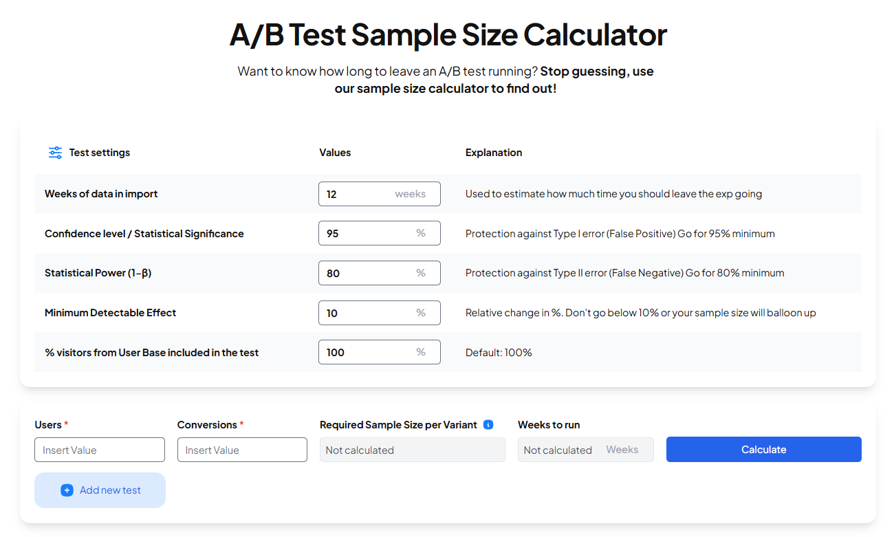 Sample Size Calculator - Omniconvert Knowledgebase